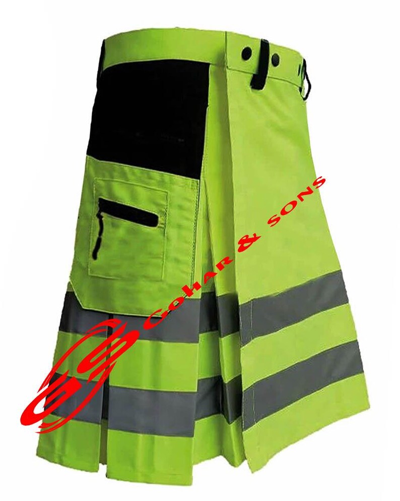 Handmade Firefighter Utility Kilt – High-visibility Cotton Work Kilt ...