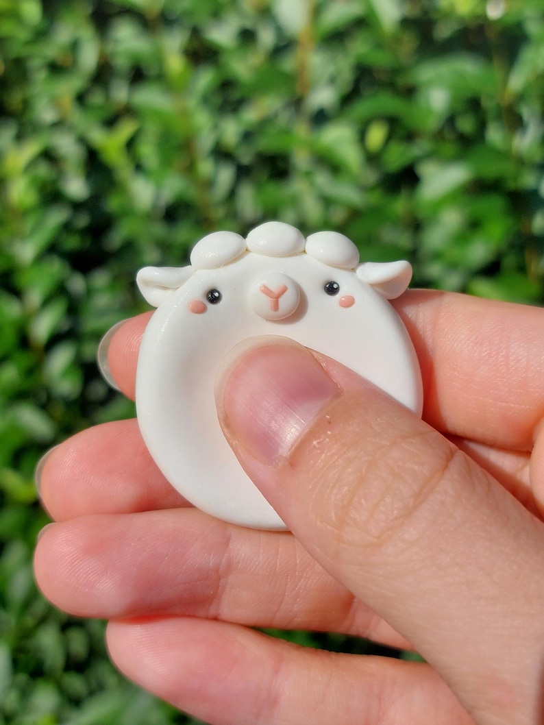 Handmade Sheep Worry Stone | Polymer Clay Fidget Toy | Anxiety and ...