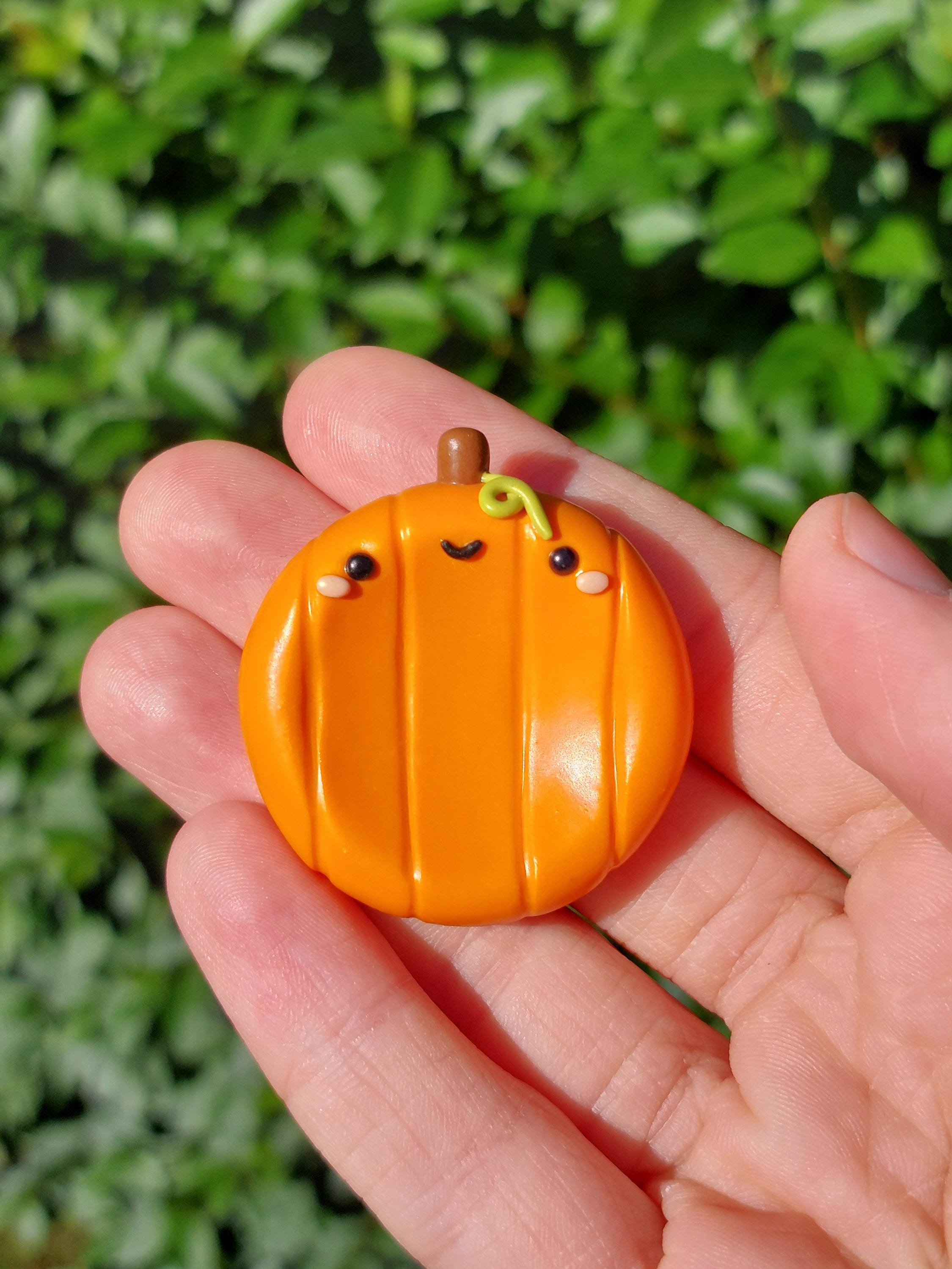 Handmade Pumpkin Worry Stone | Polymer Clay Fidget Toy | Anxiety and ...