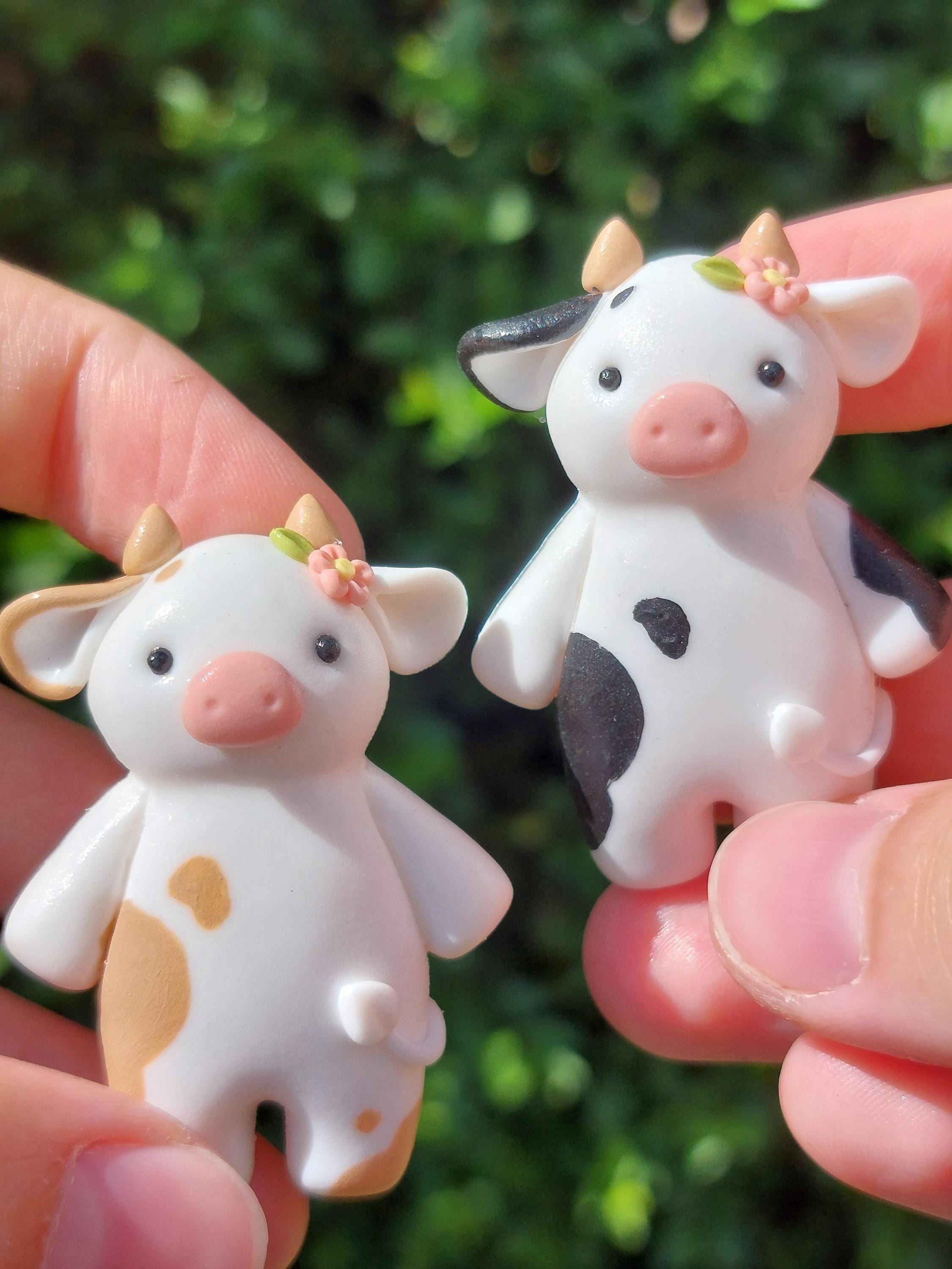 Sweet Cow Magnet | Handmade Polymer Clay Magnet | Cozy Fridge Decor - Etsy