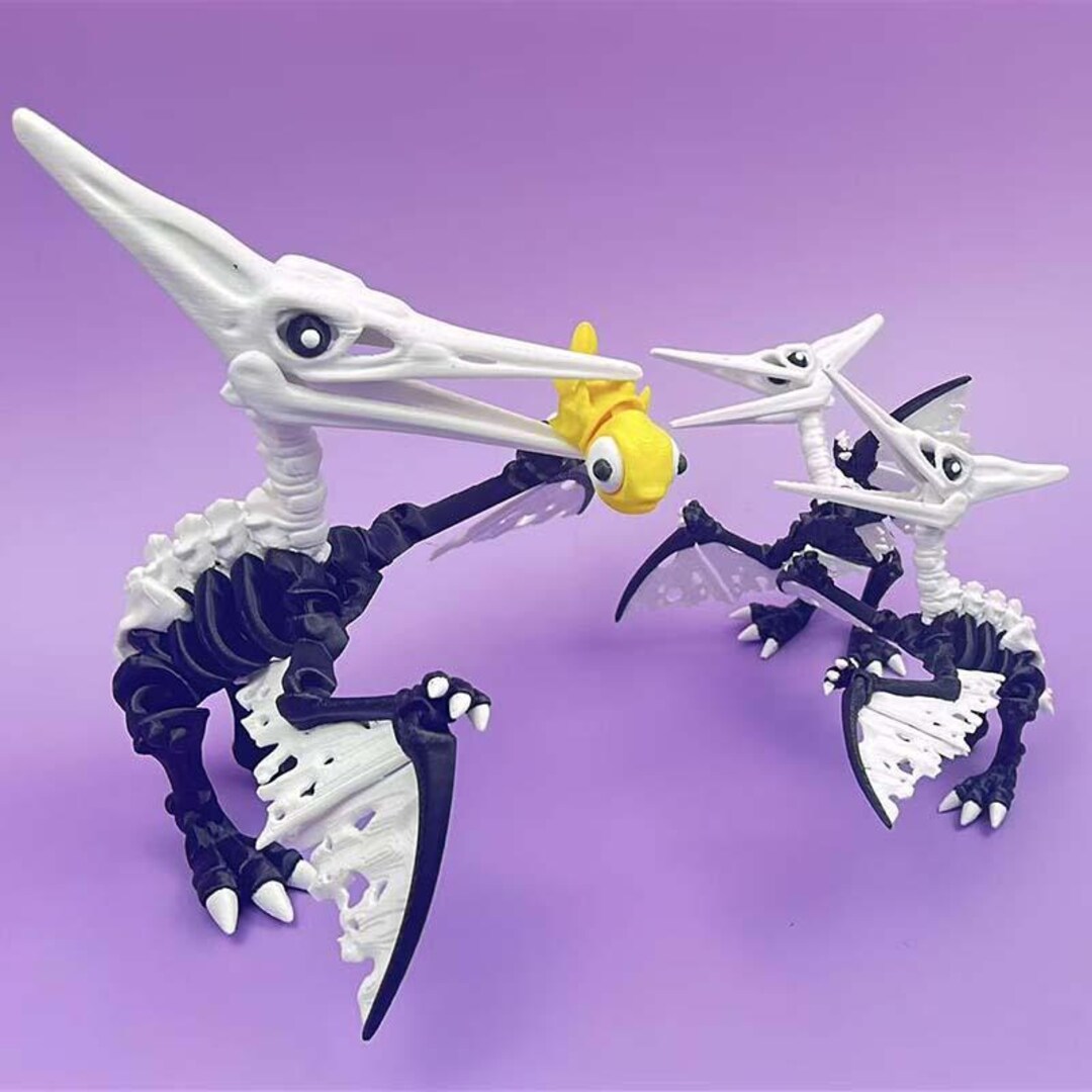 Articulated Pterosaur Toy - 3D Printed Dinosaur Model - Movable Wing ...