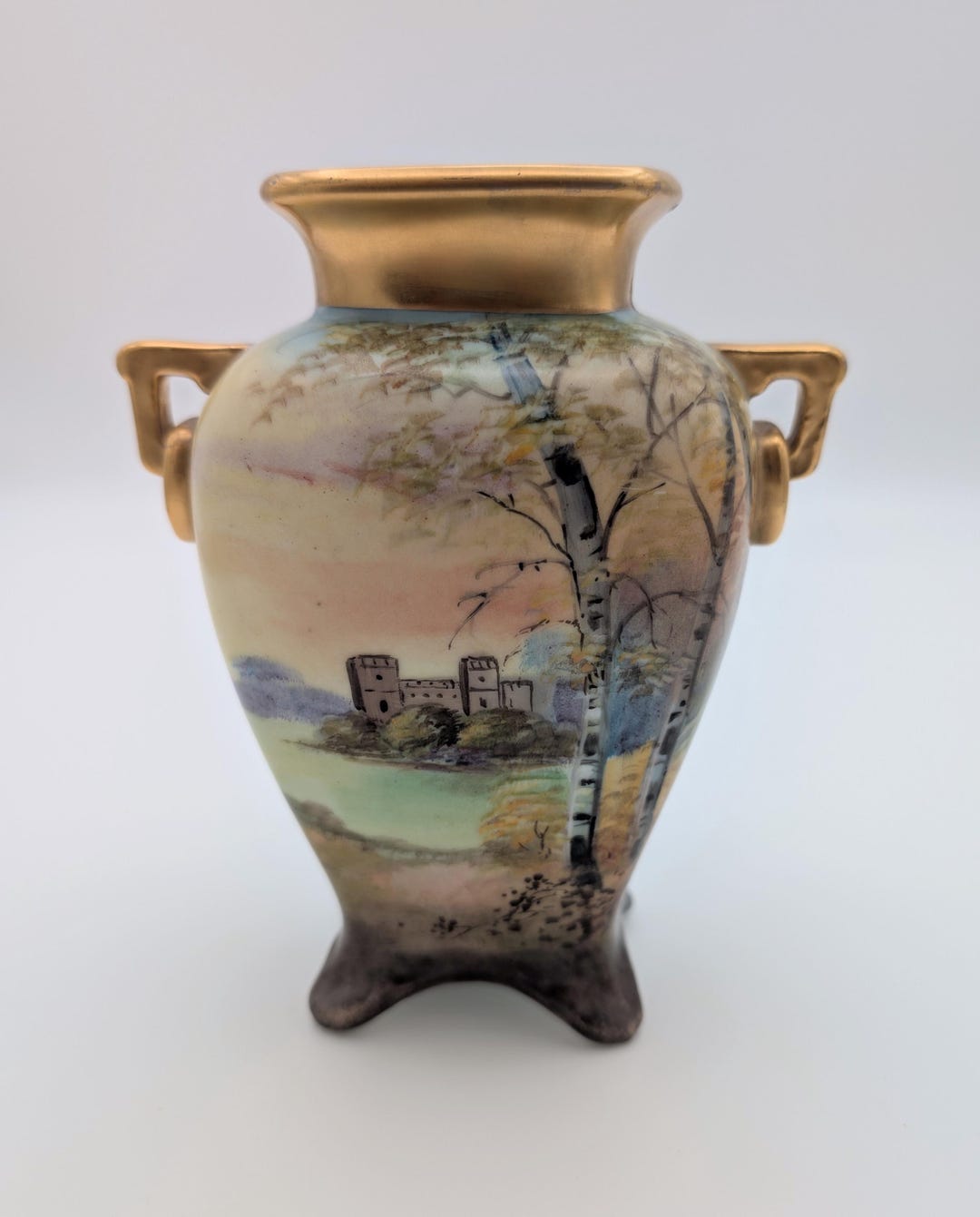 Antique Pickard China Artist Signed Vase, Hand-painted Castle Scene ...
