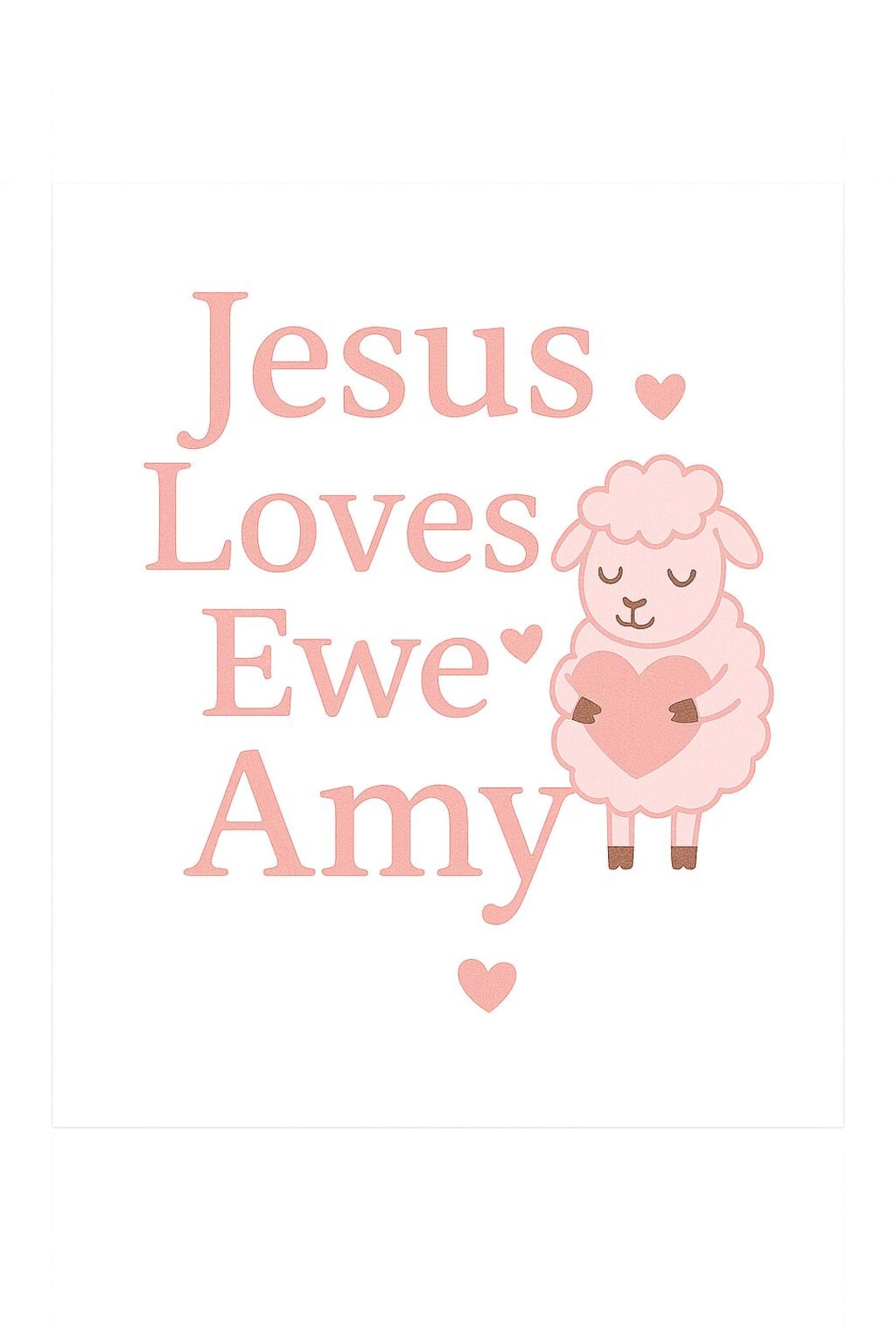 Jesus Loves Ewe – Personalised 8x10 Christian Wall Art for Girls, Sheep ...