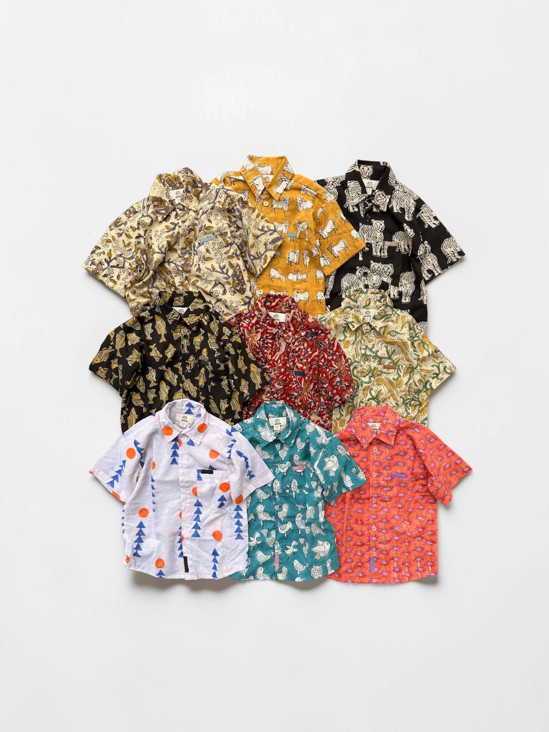 Block Print Boy Shirt, Short Sleeve Cotton Toddler Top, Handmade - Etsy