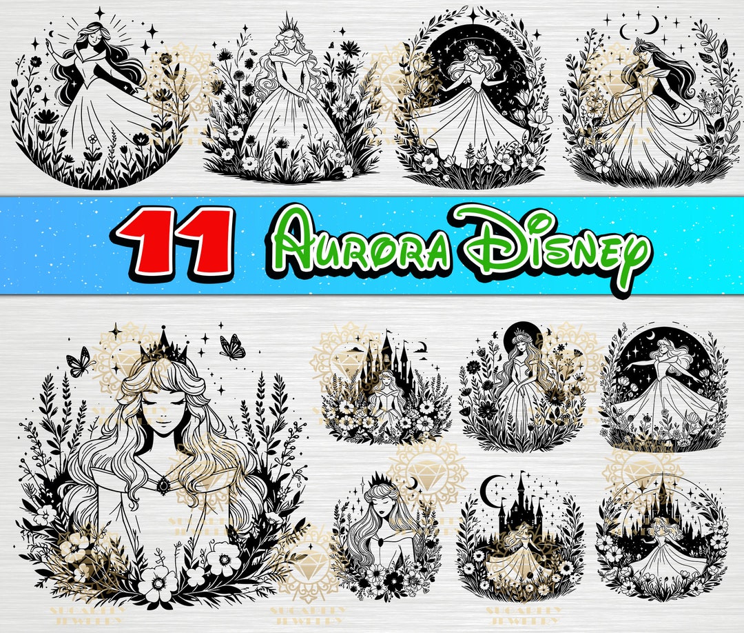 11 Design Cartoon Princess Svg Bundle, Intricate Weeding Svg, Enchanted ...