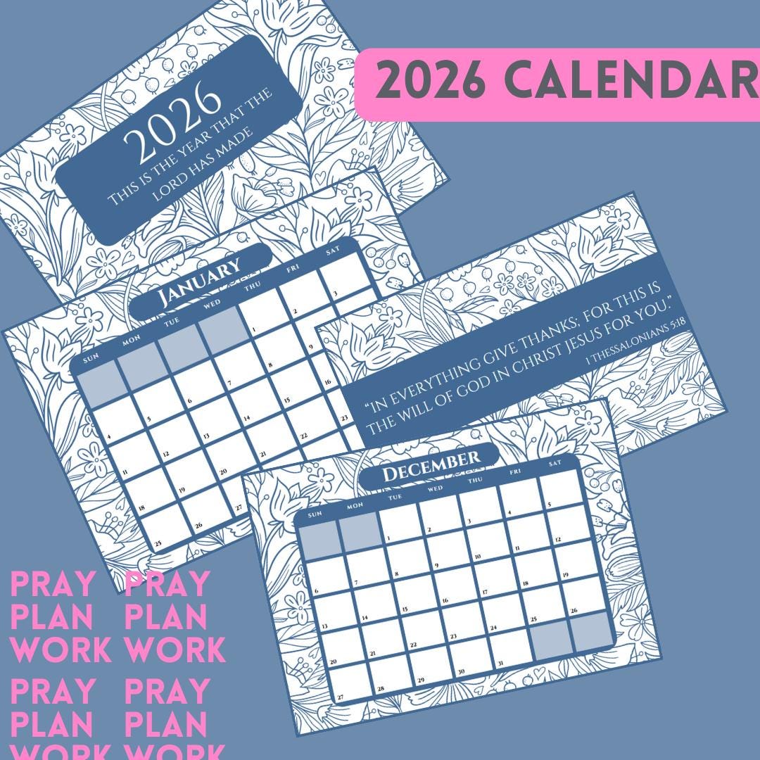 Stay Inspired All Year: 2026 Christian Calendar Printable, Featuring ...