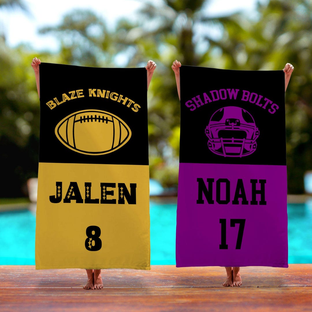 Personalized Football Team Towel, Custom Football Team Towel, Sports ...