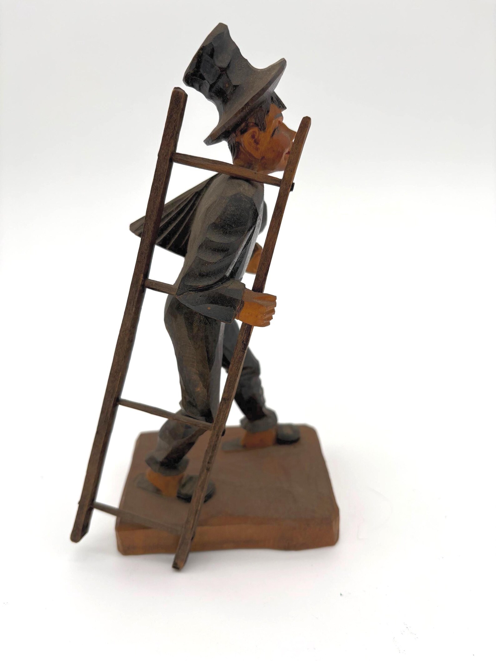 Hand-carved Chimney Sweep Figurine – Black Forest / Brienz Folk Art ...