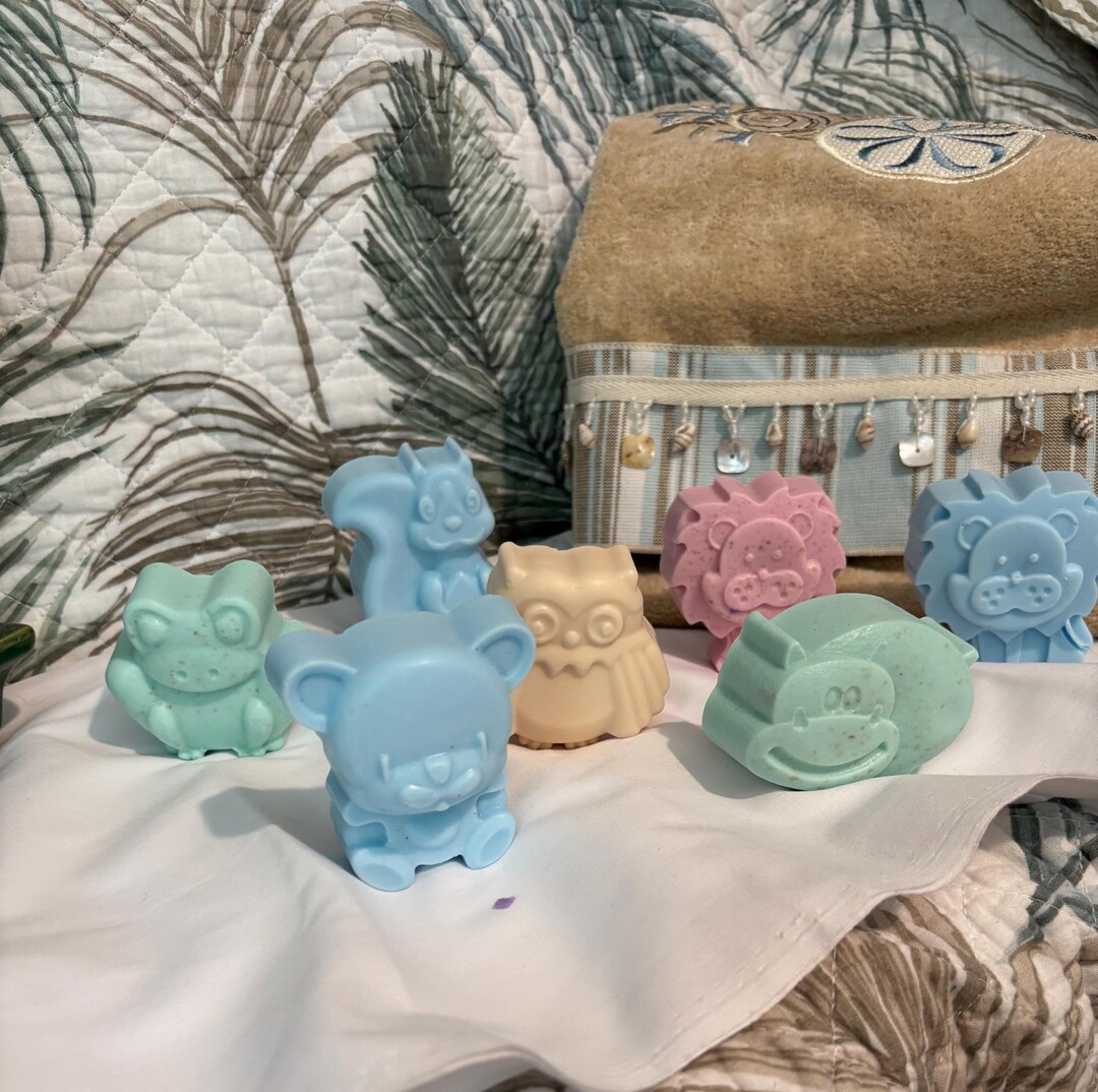 Package of 5 Kids Soaps Goat and Oatmeal Cute Animal Shapes FREE ...