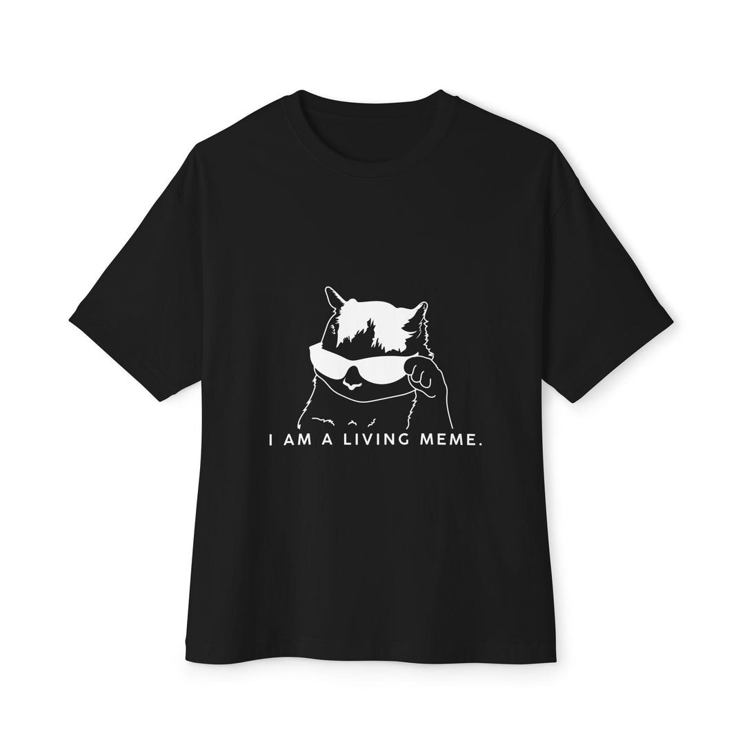 I Am A Living Meme Unisex Oversized Boxy Tee, Funny Graphic Shirt, Meme ...