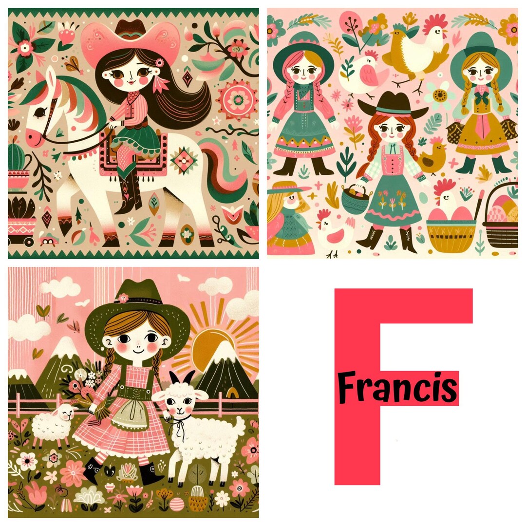 Cowgirl Alphabet Print Collection – A to Z Educational Wall Art for ...
