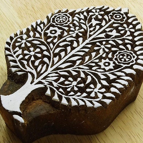 Lotus Pattern Wooden Hand Block Printing Textile Carved Print - Etsy
