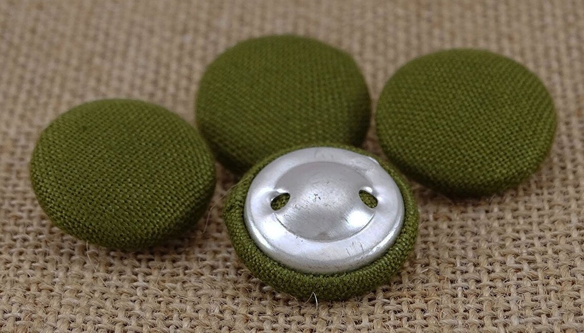2 Holes Buttons Decorative Round Shape Rayon Fabric Covered - Etsy