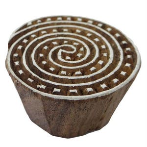 Round Shape Pattern Traditional Wooden Printing Block, Decorative ...