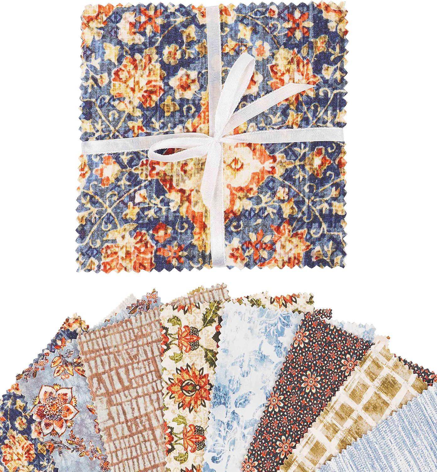 Floral Print Cotton Fabric Squares: Quilting Charm Pack, DIY Craft - Etsy