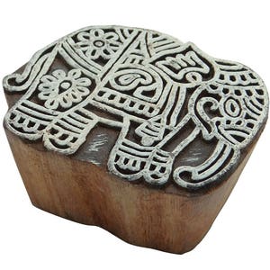 1 Pcs Elephant Pattern Wooden Block Hand Carved Wood Printing - Etsy