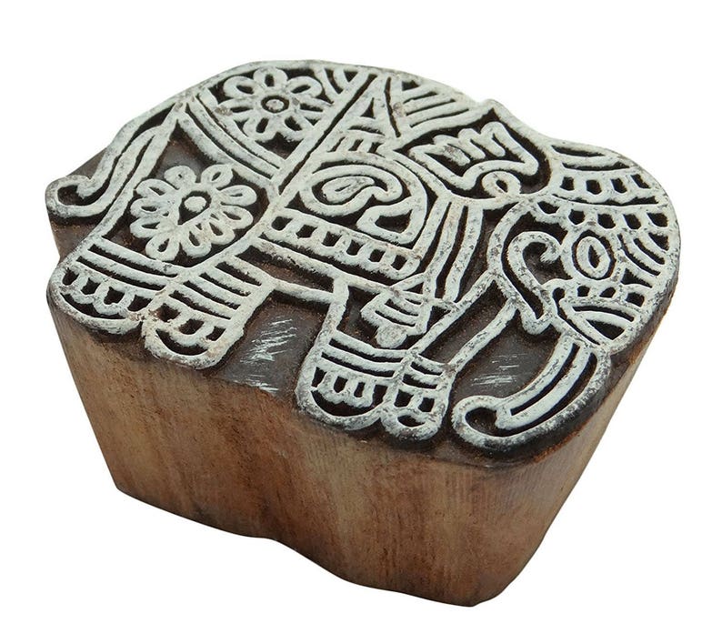 1 Pcs Elephant Pattern Wooden Block Hand Carved Wood Printing - Etsy