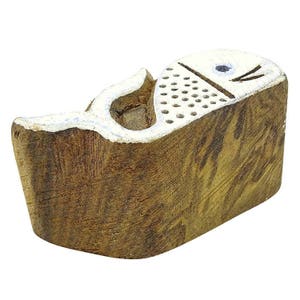 Apparel Fabric Print Block Handcarved Fish Printing Block Art Wood ...
