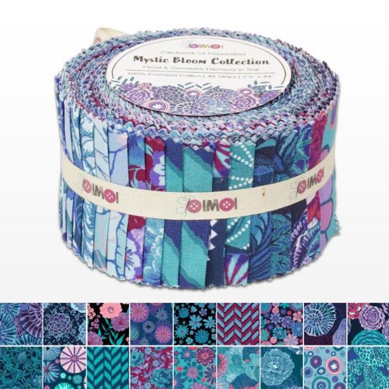 Mystic Bloom Fabric Jelly Roll, 100% Cotton Quilting Strips - Etsy