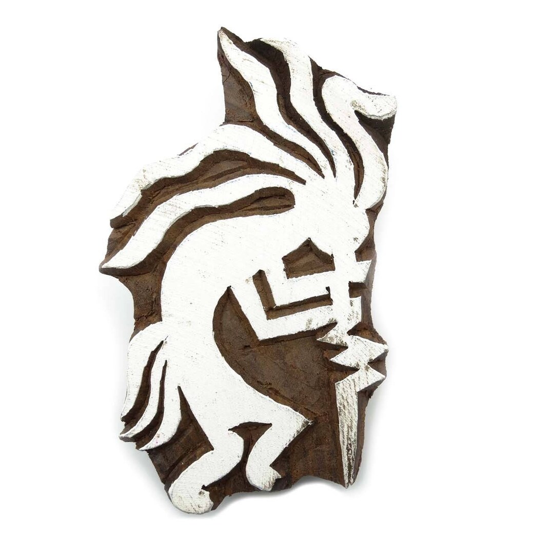 Traditional Indian Art, Tribal Hand Carved Wooden Printing Block ...