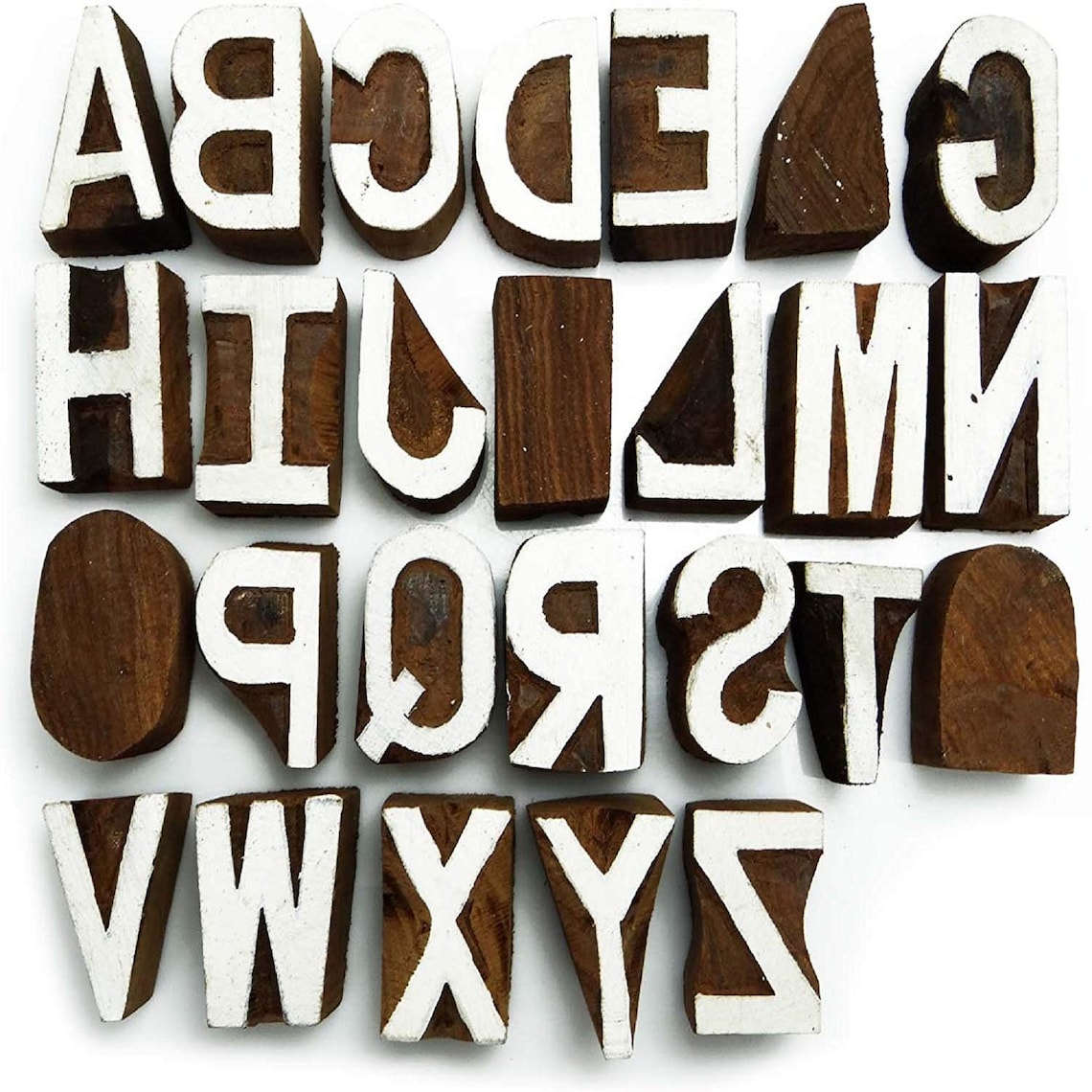 Traditional Indian Art Wood Craft Alphabet Text Wooden - Etsy