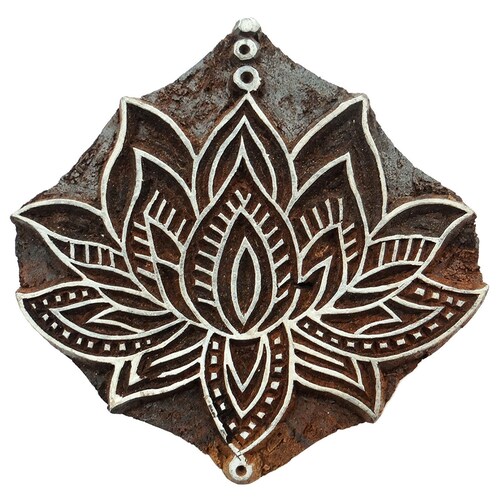 Lotus Pattern Wooden Hand Block Printing Textile Carved Print - Etsy