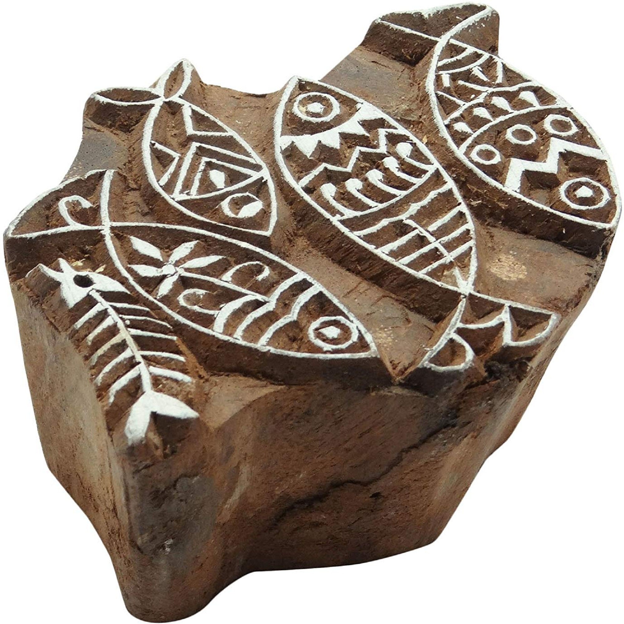 Hand Carved Wooden Printing Block, Fish Design Fabric Stamp - Etsy