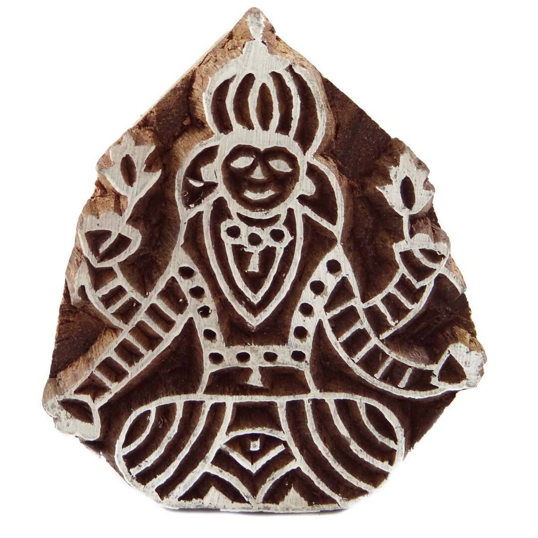 Laxmi Design Wooden Printing Block, Indian Art Stamp - Etsy