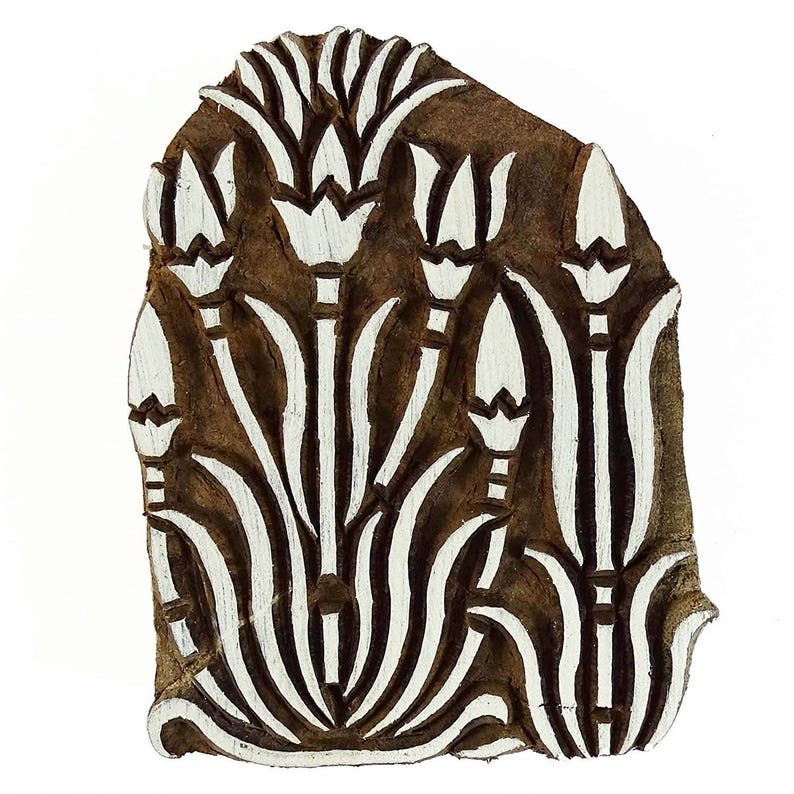 Floral Hand Carved Wooden Printing Block Designer Handmade - Etsy
