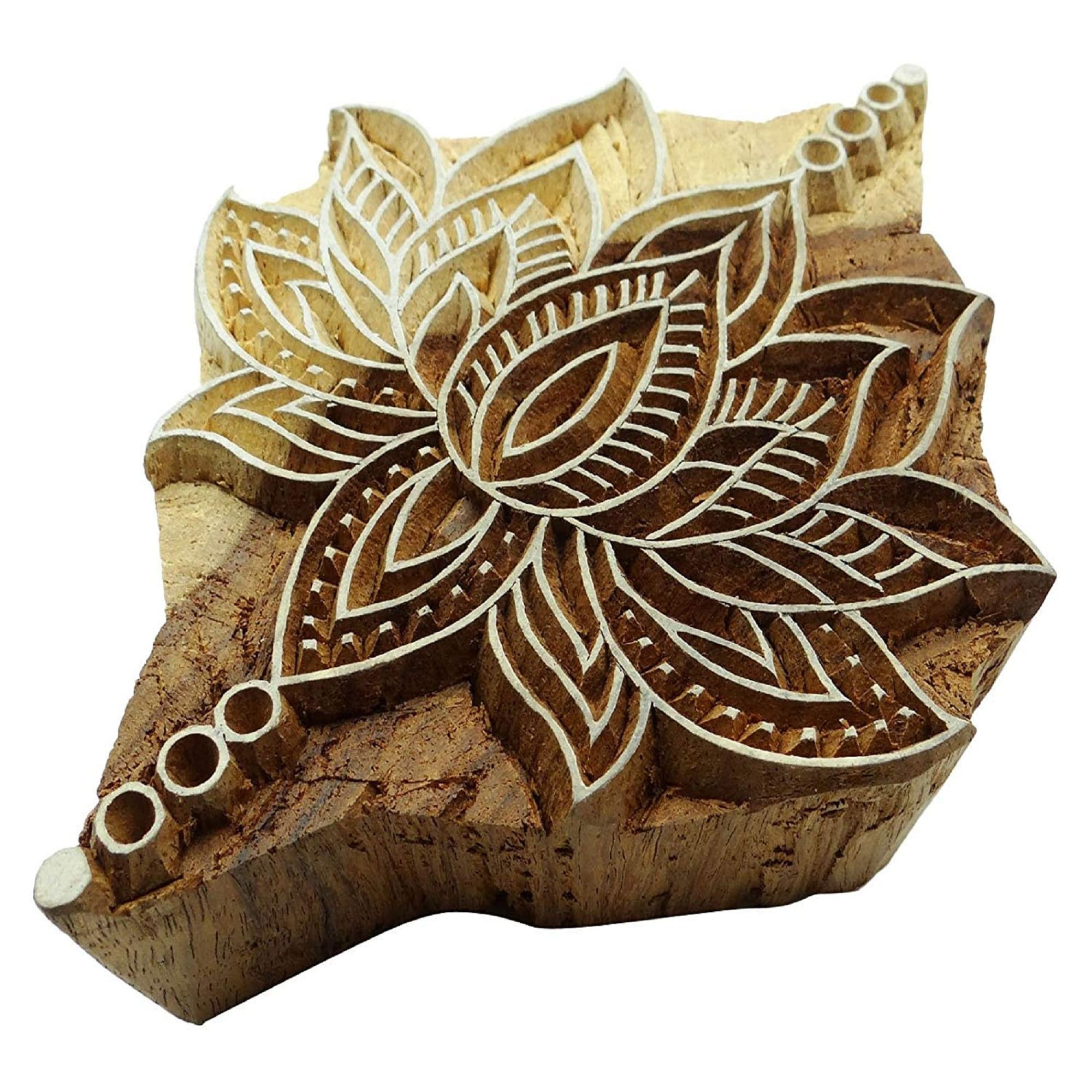 Lotus Pattern Wooden Printing Block Hand Carved Wooden Block - Etsy