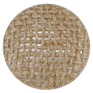 Pack of 12 Pieces, Decorative Round Shape Buttons, Jute Fabric Covered ...