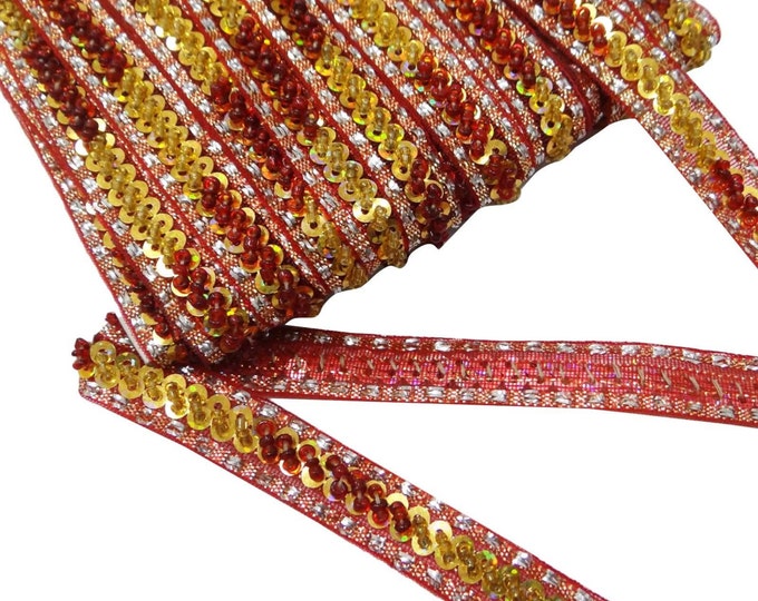 Decorative Fabric Trim Multicolor Beaded Trim Craft Supply Embroidered ...