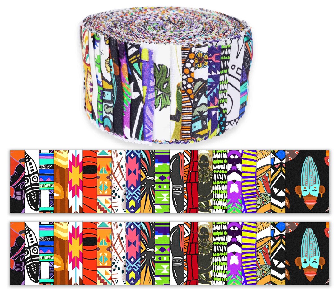 Jelly Roll 40 Strip Assorted Bundle, Crafting and Sewing, 100% Cotton ...