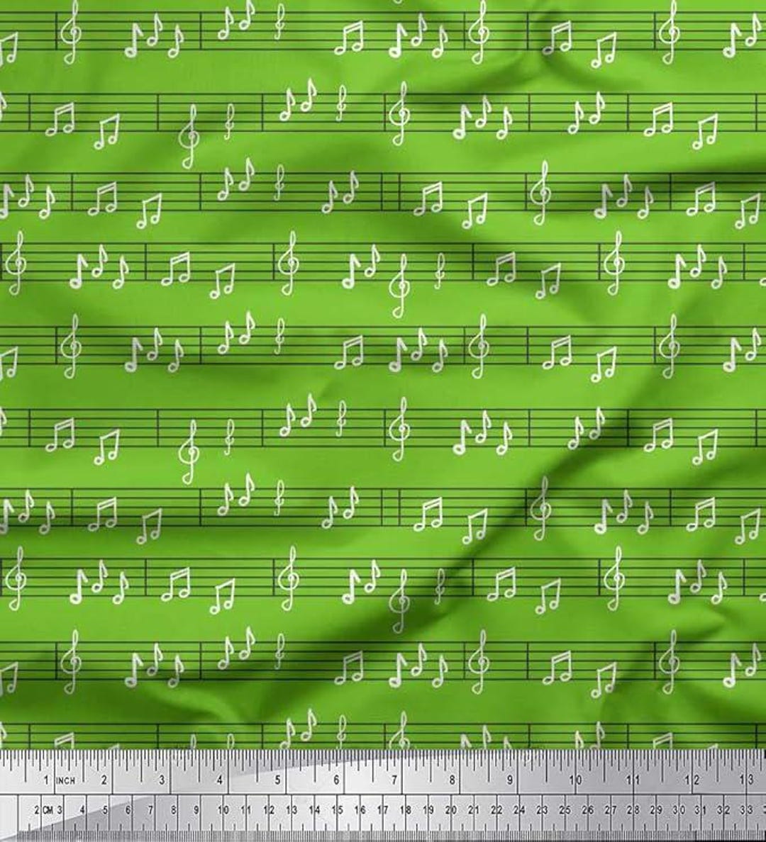 Pear Green Musical Instrument Print Cotton Fabric, Quilting Material - Etsy