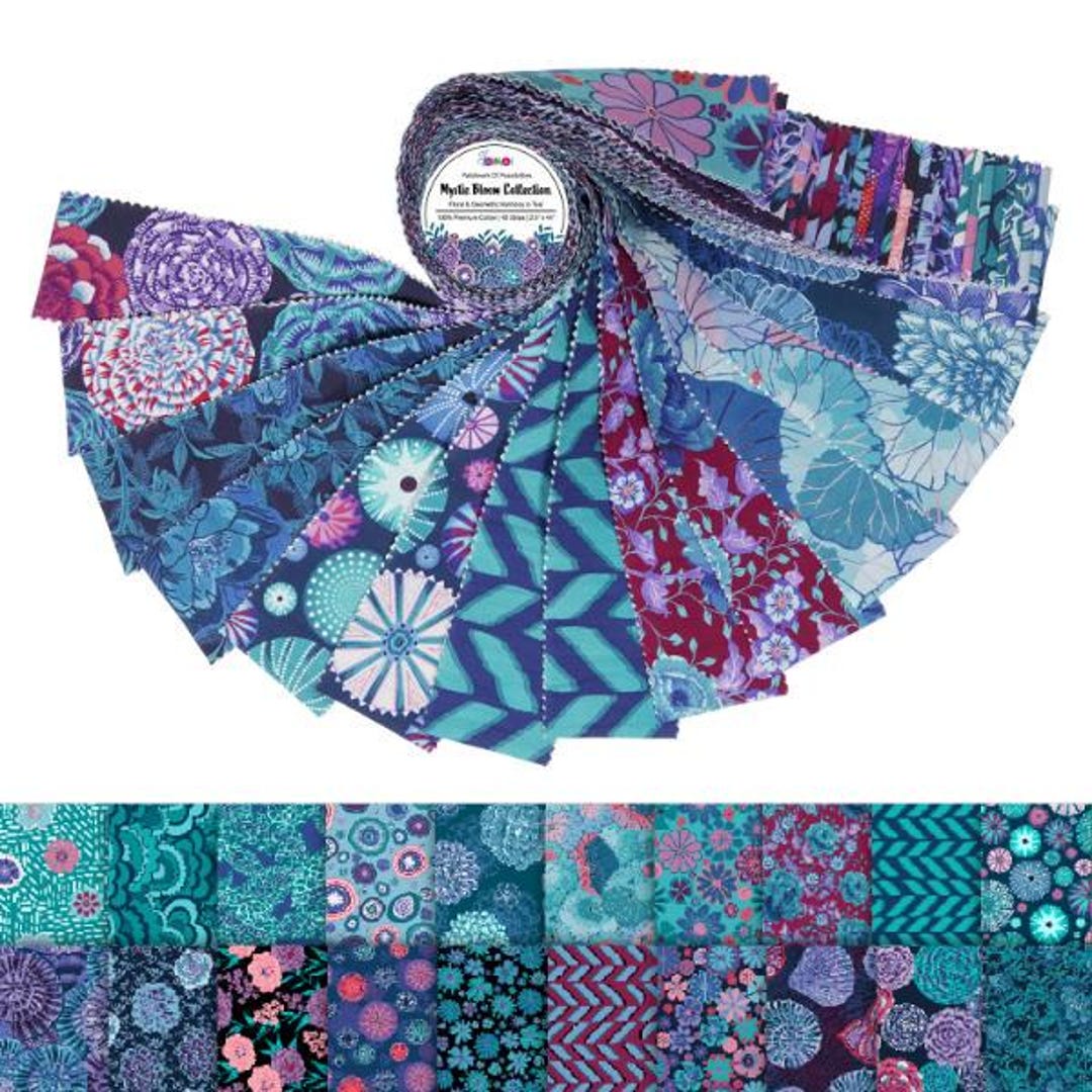 Mystic Bloom Fabric Jelly Roll, 100% Cotton Quilting Strips - Etsy