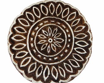 Round Shape Pattern Traditional Wooden Printing Block | Etsy