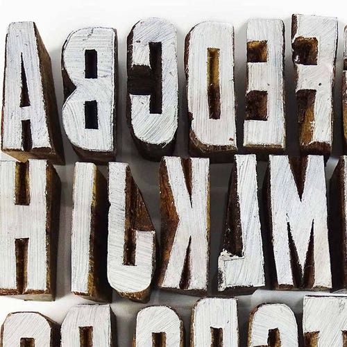 Traditional Indian Art Wood Craft Alphabet Text Wooden - Etsy