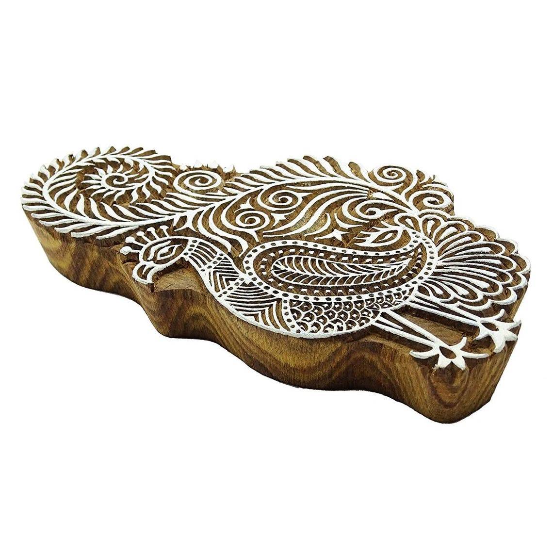 Traditional Wood Block Peacock Design Indian Hand Carved - Etsy