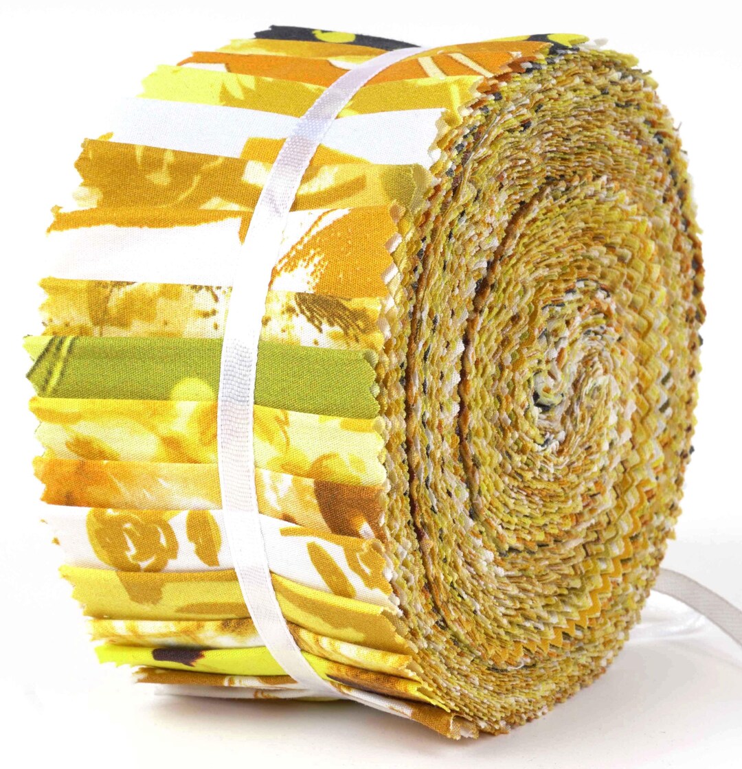 Yellow Floral Print Cotton Jelly Roll – 40 Quilting Fabric Strips - Etsy