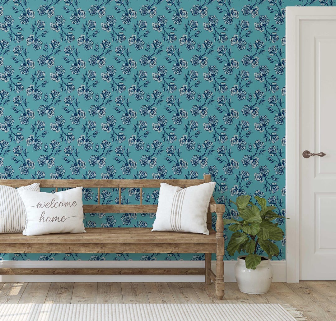 S4sassy Peel & Stick Wall Covering, Teal Green Instant Wall Makeover ...