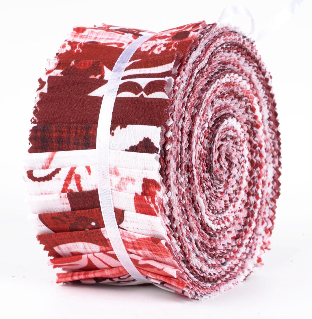 Red Block Print Cotton Jelly Roll – 40 Quilting Fabric Strips - Etsy