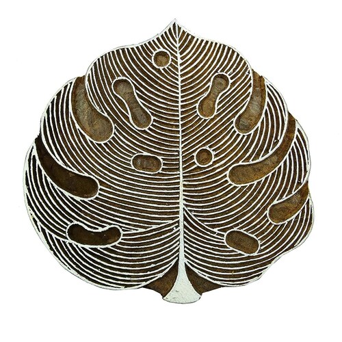 Hand Carved Wooden Block Leaf Pattern Printing Block Wooden - Etsy