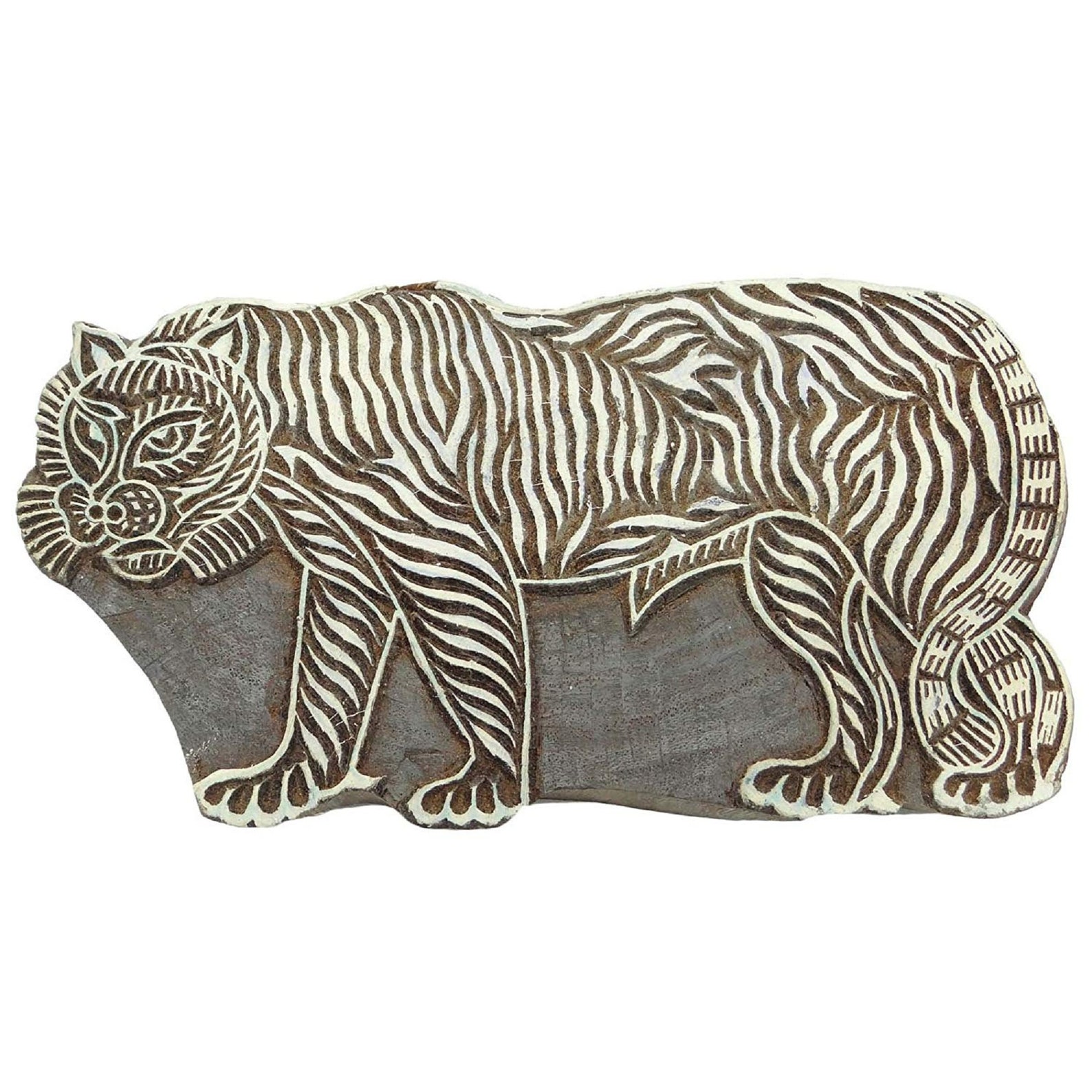 Tiger Pattern Printing Block Collectible Wooden Block Hand - Etsy