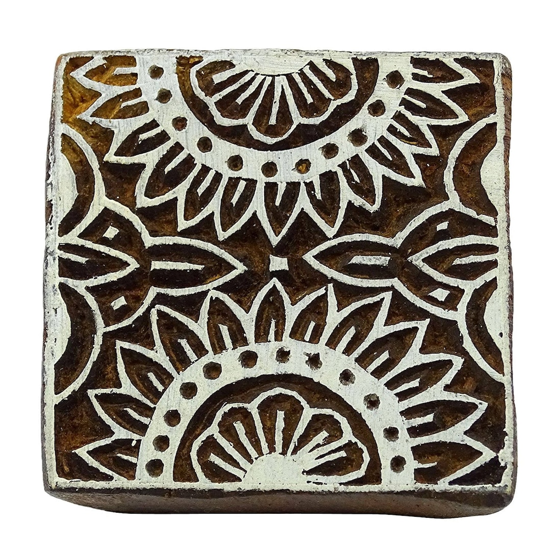 Apparel Fabric Print Block by 1 Pcs Indian Wood Stamps Floral ...