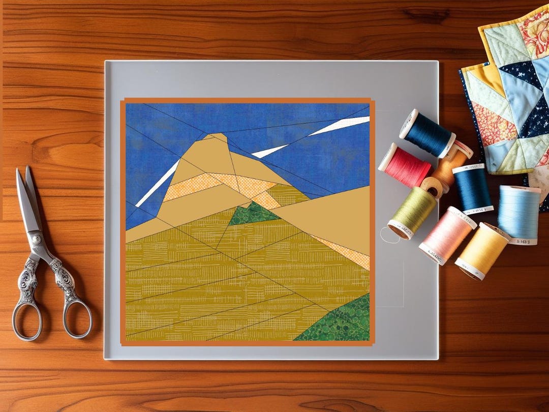 Printable FPP Pattern for 12x12inch Quilt Block - Wave Rock Zion - Etsy