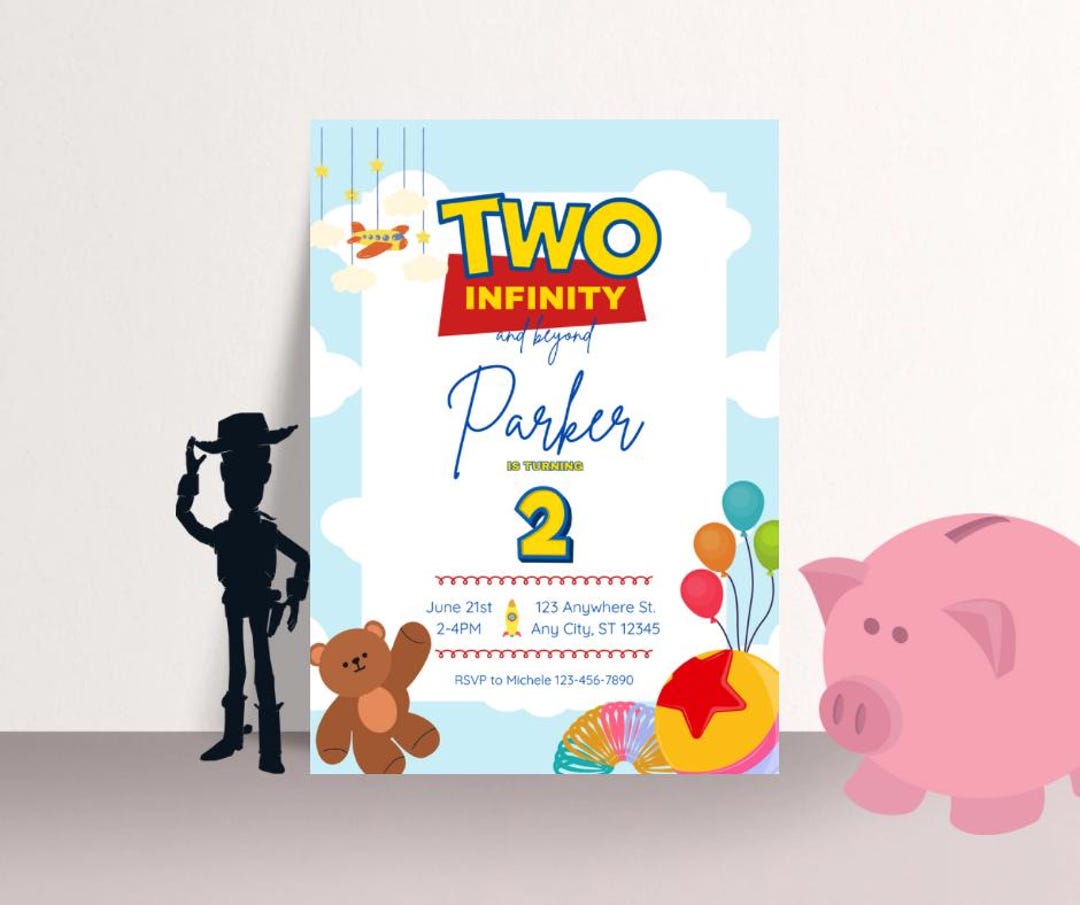 Two Infinity and Beyond Invitation Template, Toy Story Invitation, Toy ...