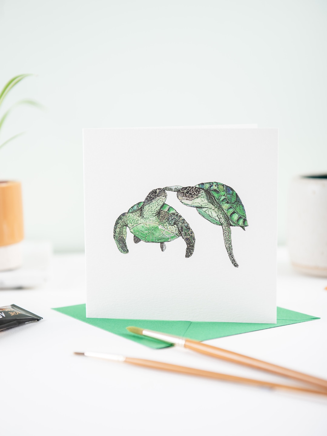 Cute Sea Turtles Card - Etsy