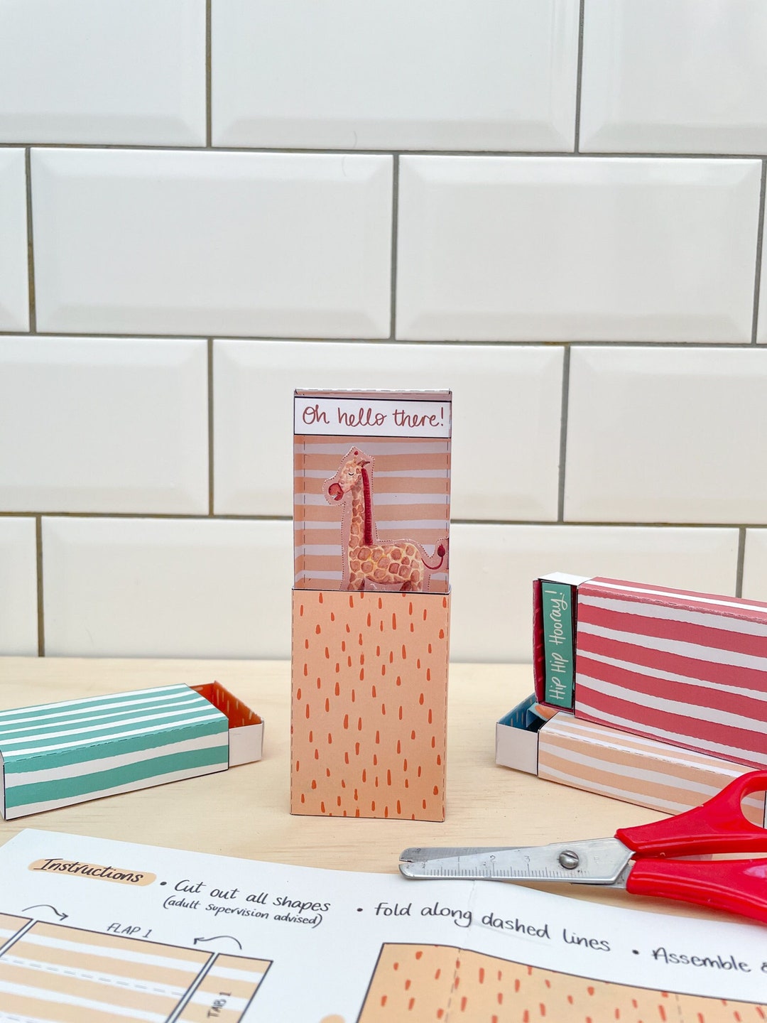 Matchbox Paper Craft Kit for Kids - Giraffe - Etsy