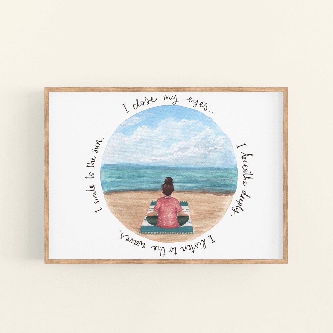 Beach Meditation A5 Art Print: Affirmation Gift - Etsy
