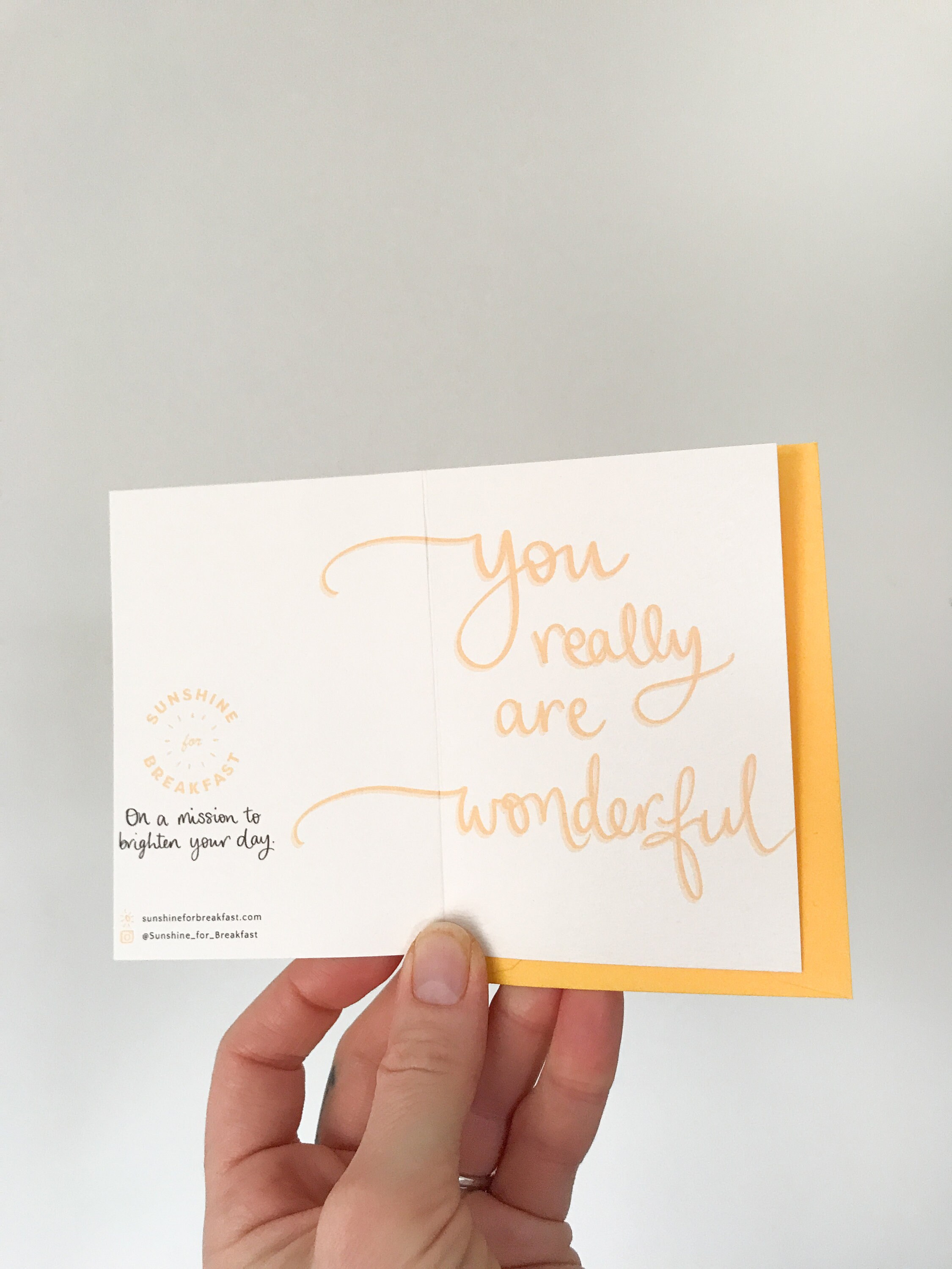 Note Cards positive mini notecard by Sunshine for Breakfast You really ...